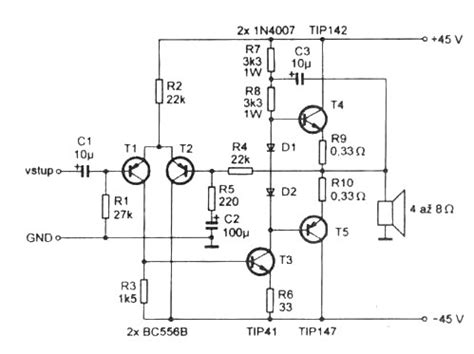 Simple 100 Watt Audio Amplifier Circuit Archives Amplifier Circuit Design