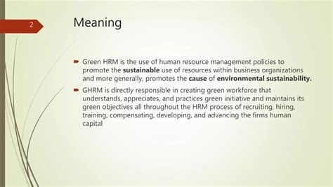 Green Human Resource Management Pptx Green Solutions Business