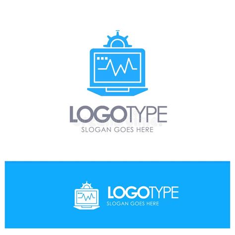 Laptop Computer Setting Computing Blue Logo Vector Stock Vector