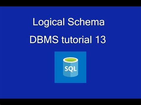 Logical Schema DBMS Tutorial 13 Dbms Tutorial Logic
