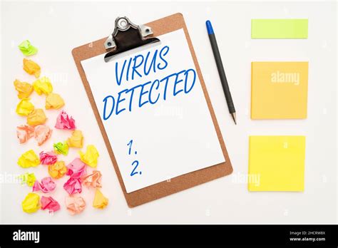 Writing Displaying Text Virus Detected Business Showcase A Computer Program Used To Prevent And
