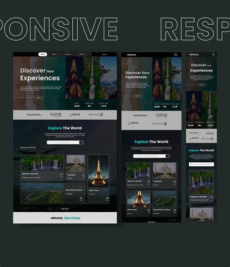 TRAVEL WEBSITE Responsive On Behance