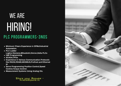 Smt Systems Llp On Linkedin Urgent Hiring For Plc Programmers