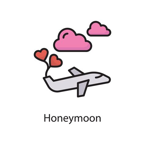 Honeymoon Vector Filled Outline Icon Design Illustration Love Symbol