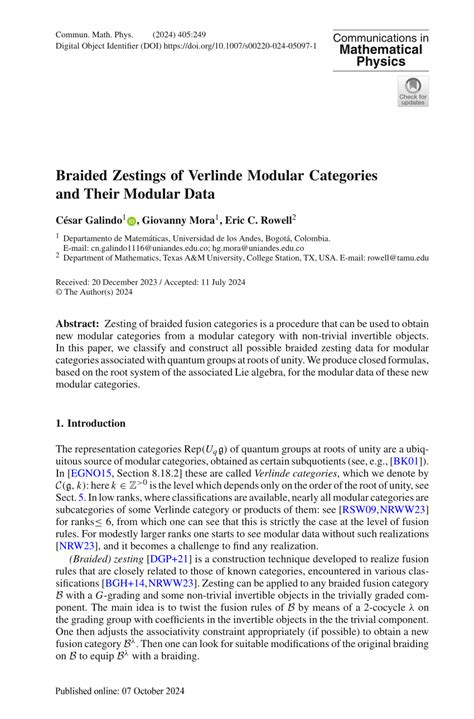 Pdf Braided Zestings Of Verlinde Modular Categories And Their Modular