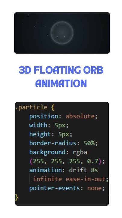 3d Floating Orb Animation Html Css Javascript Coding Programming Frontend Code