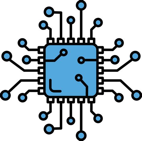 Circuit Chip Icon Or Symbol In Blue Color Vector Art At Vecteezy