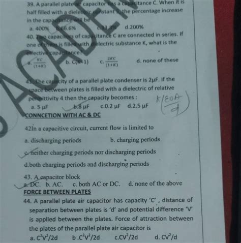 42 In A Capacitive Circuit Current Flow Is Limited To Filo