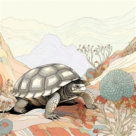 Premium Photo Shell Crawling Detailed Contour Tortoise Shell Detailed Tortoise Crawling Contour