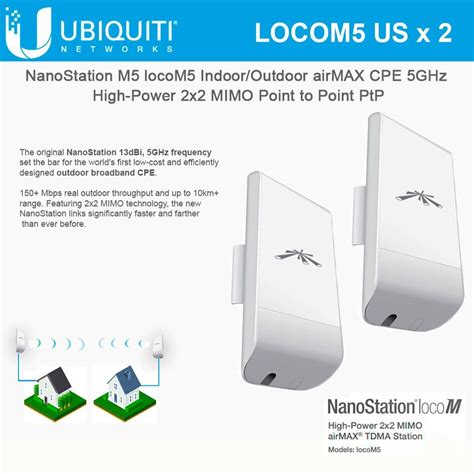 Ubiquiti Nanostation Loco M2 Wirelessbridge Utilize Airmax Technology