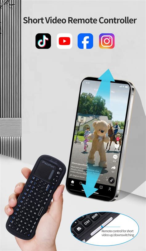 Ipazzport Air Mouse Remote With Mini Wireles Keyboard Voice Input Ir Learning Controller For