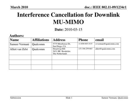 ppt interference cancellation for downlink mu mimo powerpoint
