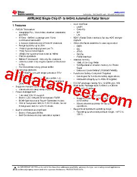 AWR AOP Datasheet PDF Texas Instruments