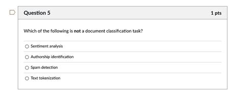 Solved Question 5 1 Pts Which Of The Following Is Not A Document