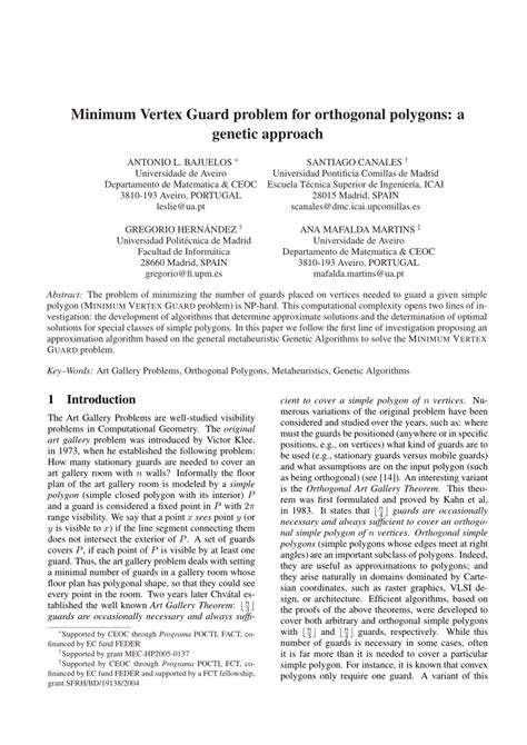 pdf minimum vertex guard problem for orthogonal polygons a genetic