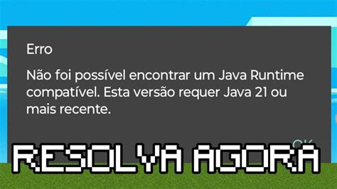 como resolver problema do java runtime 21 no pojavlauncher youtube