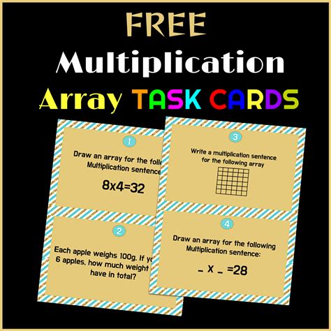 Multiplication With Arrays Task Cards Word Problems Factors Products Made By Teachers