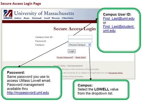 Accessing Sis Self Service Sis Enrollment Management Umass Lowell