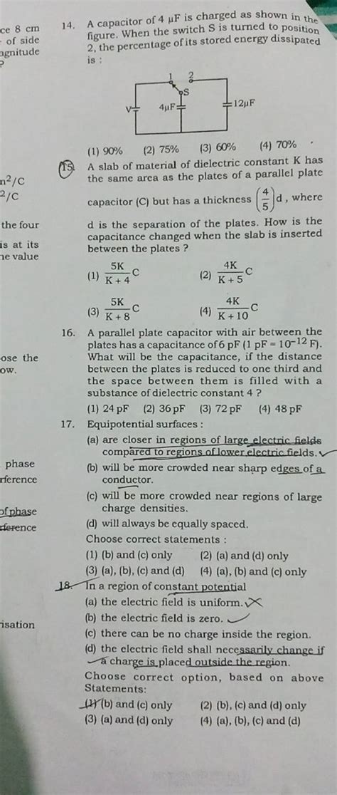 A Capacitor Of 4μf Is Charged As Shown In The Figure When The Switch S I