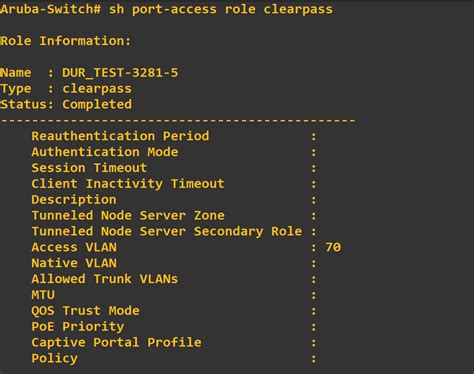 Downloadable User Role Configuration In Aruba Os Cx With Mac Authentication