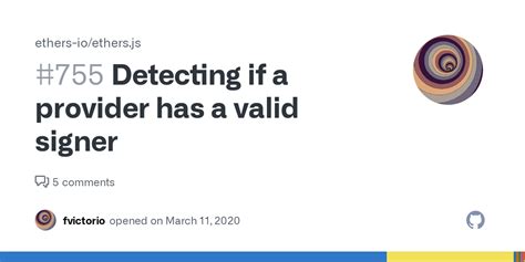 detecting if a provider has a valid signer · issue 755 · ethers io