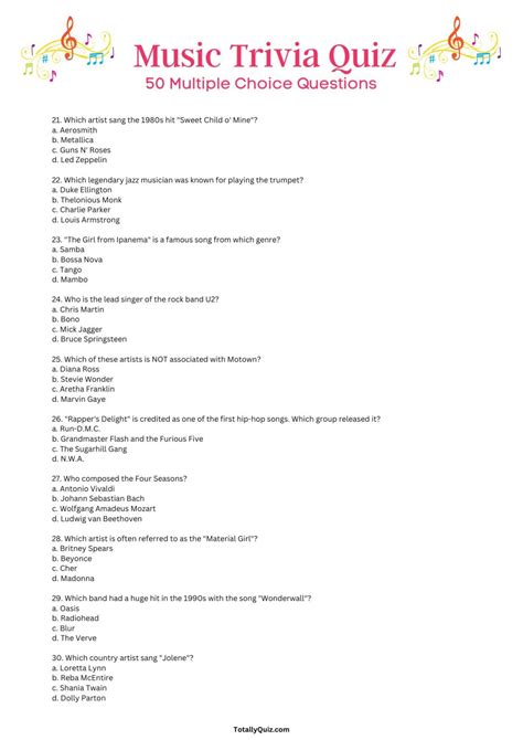 Music Trivia Quiz Part 2 2023