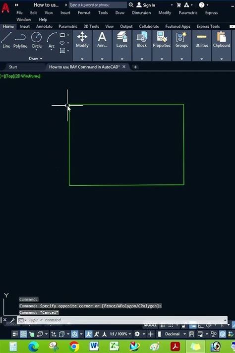 Region Command In Autocad 62 Autocad Shortsviral Youtube