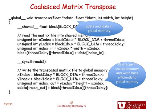l6 memory hierarchy optimization iv bandwidth optimization ppt download