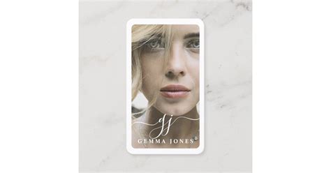 Elegant Photo Script Calligraphy Monogram Business Card Zazzle