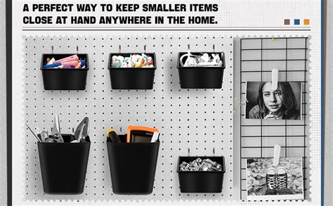Jinei 12 Pcs Pegboard Bins And Cups With Hooks And Loops Peg Assortment Organizer
