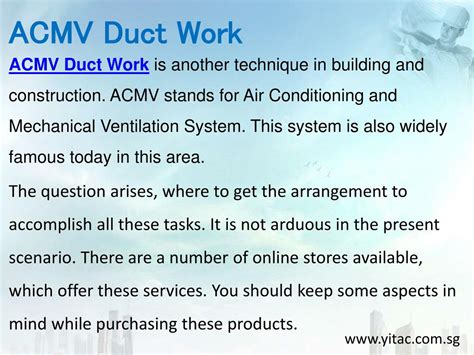 Ppt Acmv Duct Work Powerpoint Presentation Free Download Id7370720