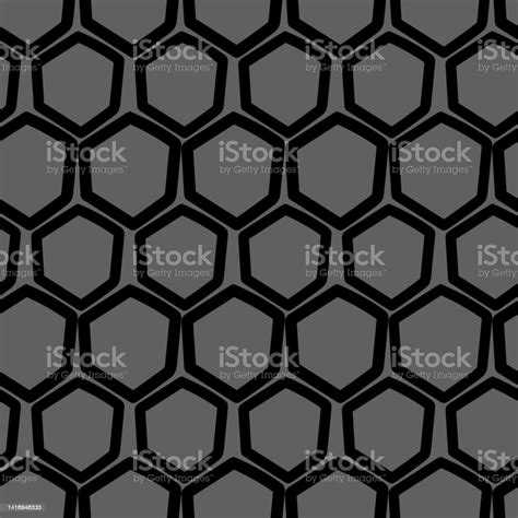 벡터 윤곽선 육각형의 질감 흑백 흑백 회색 기하학적 이음새가 없는 패턴 모자이크 추상적 배경 육각형 반복 손으로 그린 기하학적