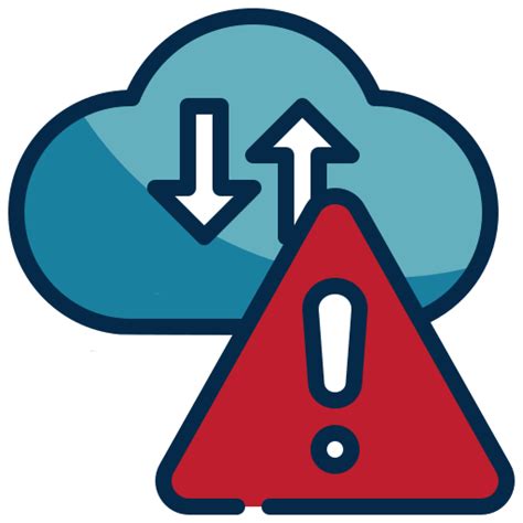 Cloud Storage Data Transfer Caution Warning Exclamation Icon