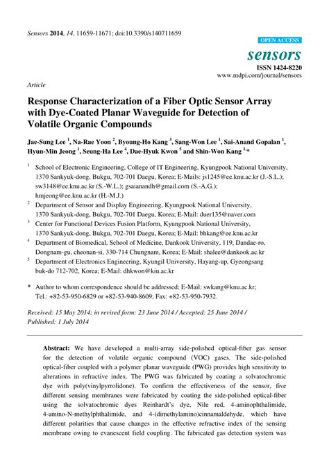 pdf response characterization of a fiber optic sensor array with dye