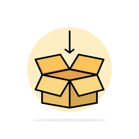 Box Arrow Shipping Education Abstract Circle Background Flat Color Icon