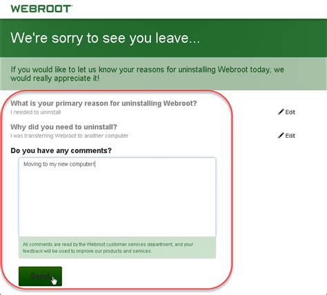 Uninstall Webroot SecureAnywhere Windows