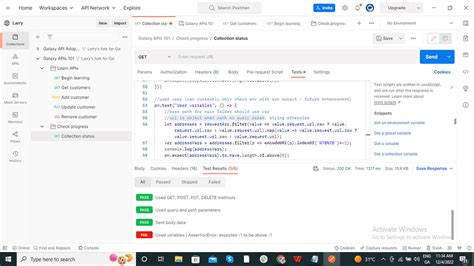 galaxy api 101 used variables assertionerror expected 1 to be