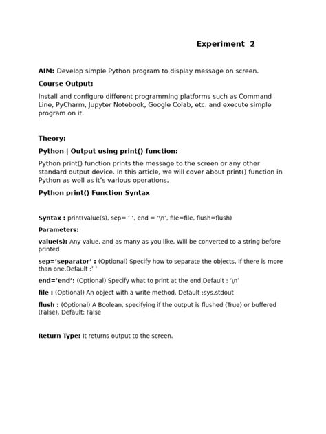 Python Print Function Basics Pdf Python Programming Language