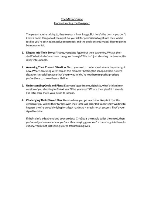 The Mirror Game Understanding The Prospect The Mirror Game