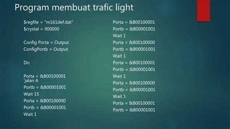 trafic light program bascom avr pptx
