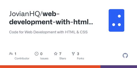 GitHub JovianHQ Web Development With Html And Css Code For Web Development With HTML CSS