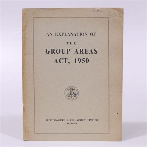 An Explanation Of The Group Areas Act 1950 Henochsberg Edgar S
