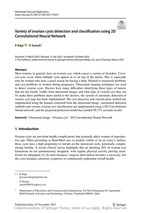 Variety Of Ovarian Cysts Detection And Classification Using 2d