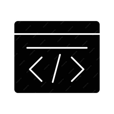 Premium Vector Code Developer Programming User Interface Black Icon Button