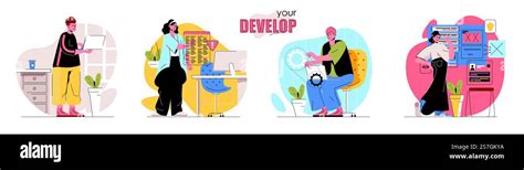 Develop Concept Scenes Set Developers Coding Programs Development