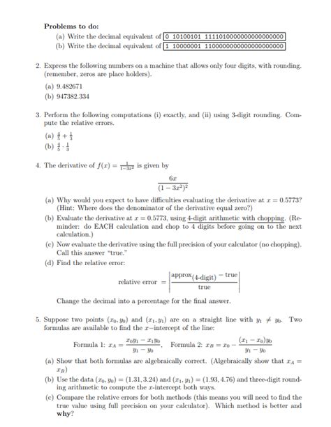 Solved Problems To Do A Write The Decimal Equivalent Of O Chegg Com