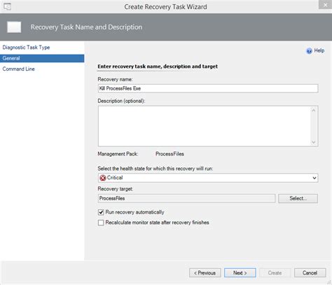 creating a process monitoring recovery task scom maintenance mode