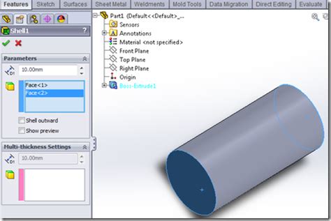 Shell Features SolidWorks SolidWorks Tutorials