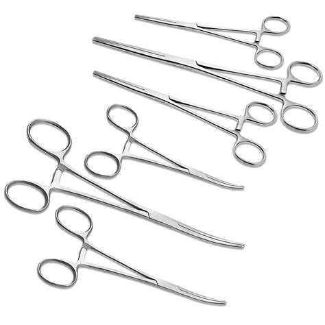 Stainless Steel Curved Tip And Straight Tip Forceps Locking Clamps