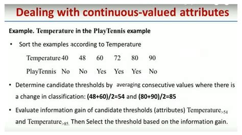 avoid continuous valued attributes pptx
